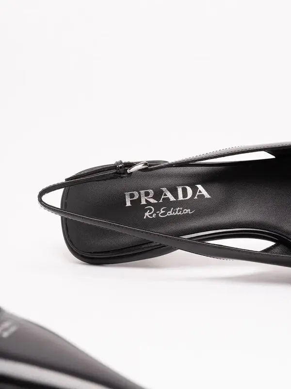 Prada Brushed Leather Slingback Pumps