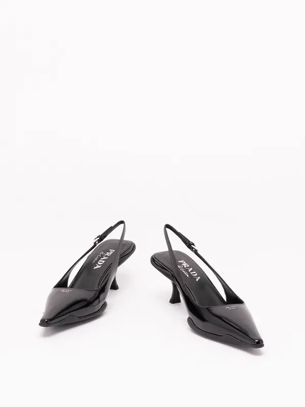 Prada Brushed Leather Slingback Pumps - Multicolor