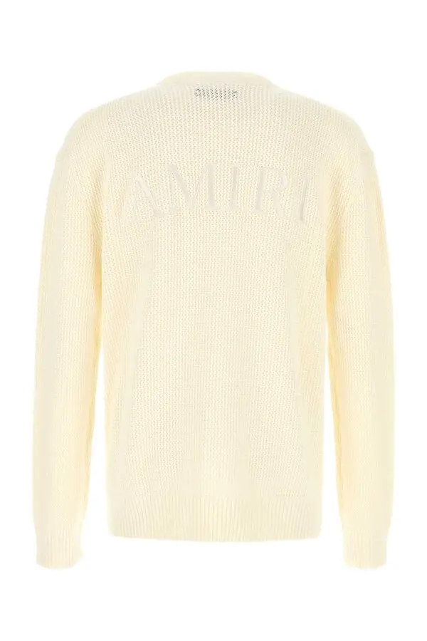 Amiri Cream Crochet Sweater