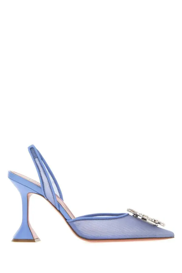 Amina Muaddi Mesh Begum Pumps - Blue