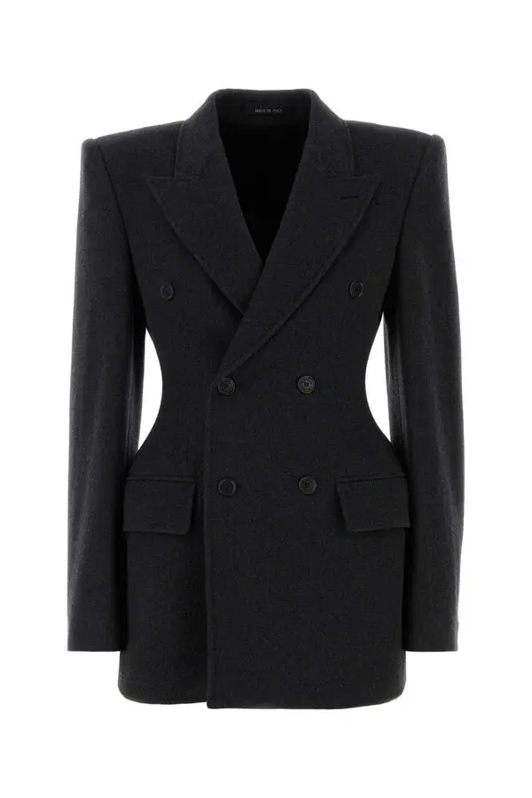 Balenciaga Charcoal Cashmere Blend Blazer - Gray