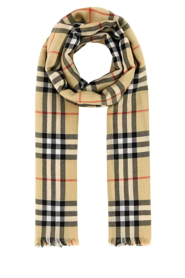 Burberry Embroidered Cashmere Blend Scarf