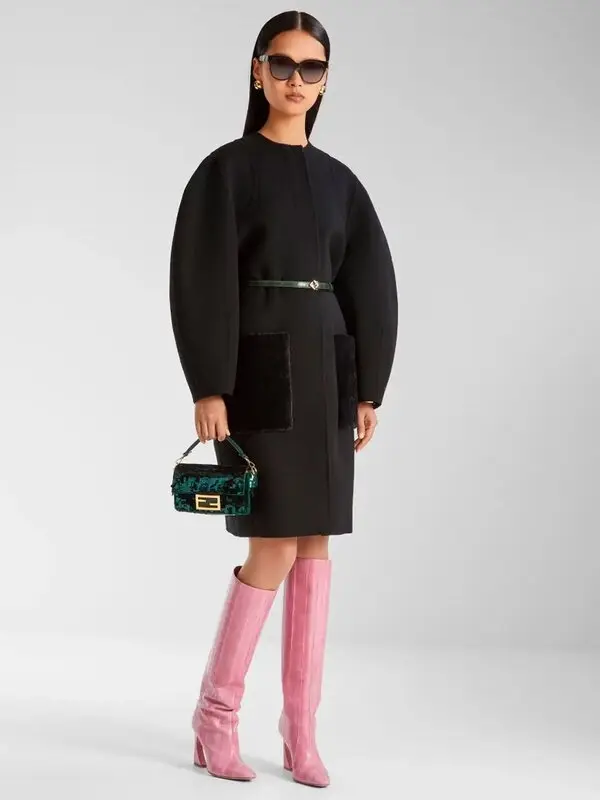 Fendi Ff` Double Wool Overcoat - Multicolor