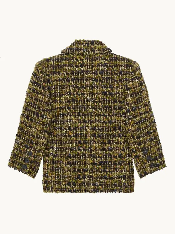 Saint Laurent Wool Textured Blazer - Multicolor