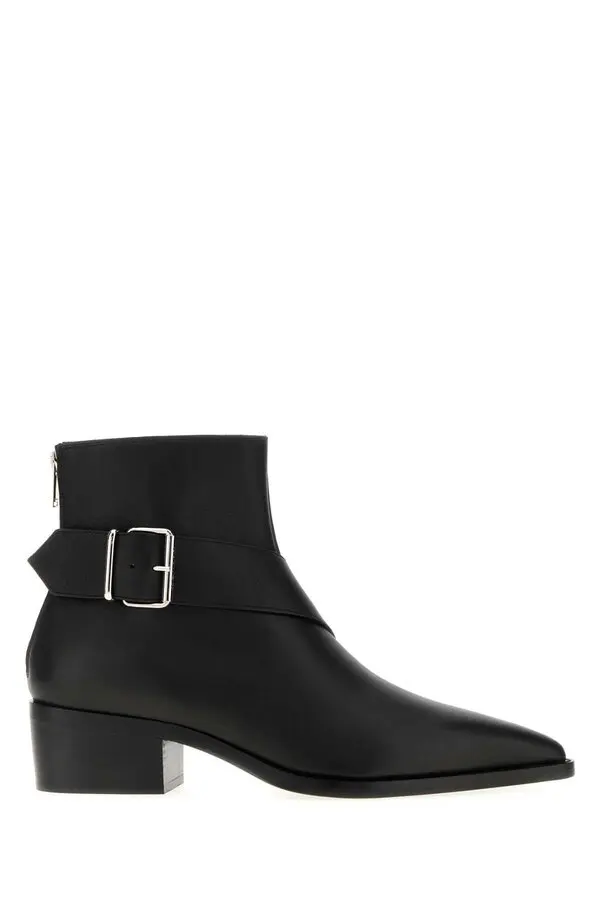 Alexander McQueen Leather Ankle Boots - Black