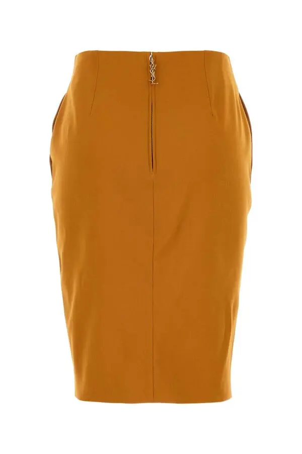 Saint Laurent Stretch Viscose Blend Skirt - Orange