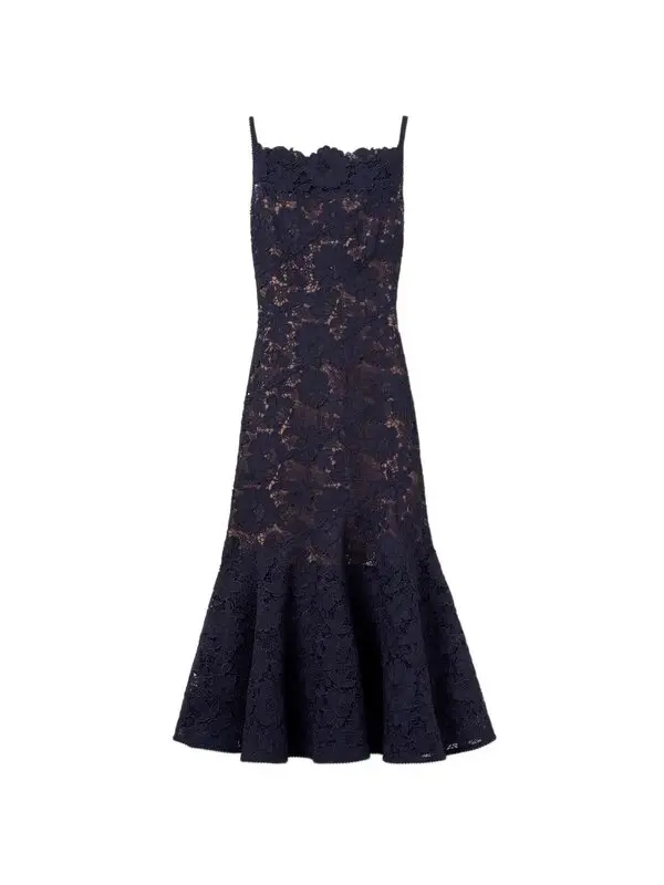 SELF-PORTRAIT Spiral Lace Midi Dress - Multicolor
