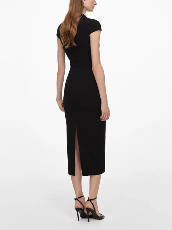SELF-PORTRAIT Wool Crepe Midi Dress