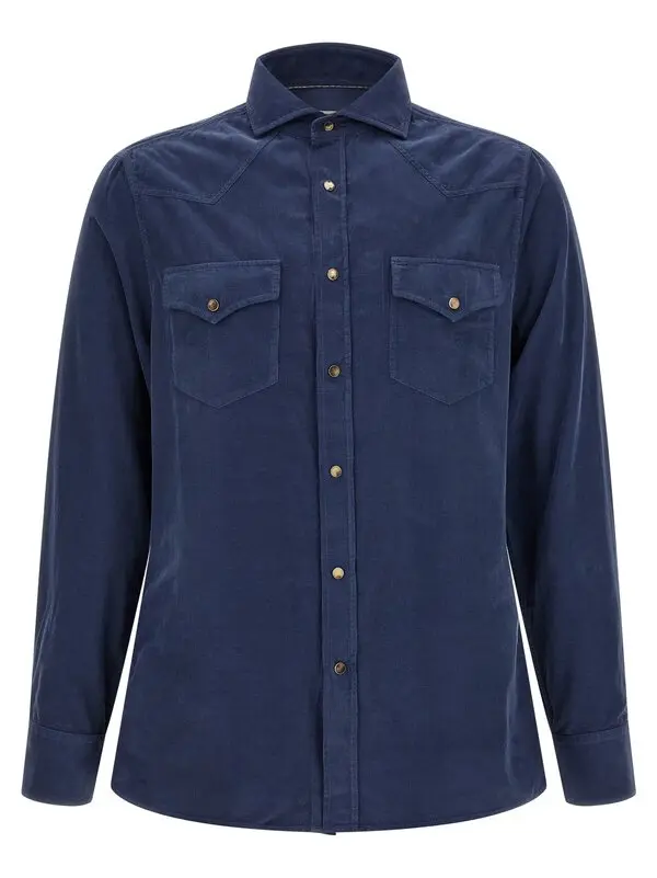 Brunello Cucinelli Corduroy Shirt - Blue