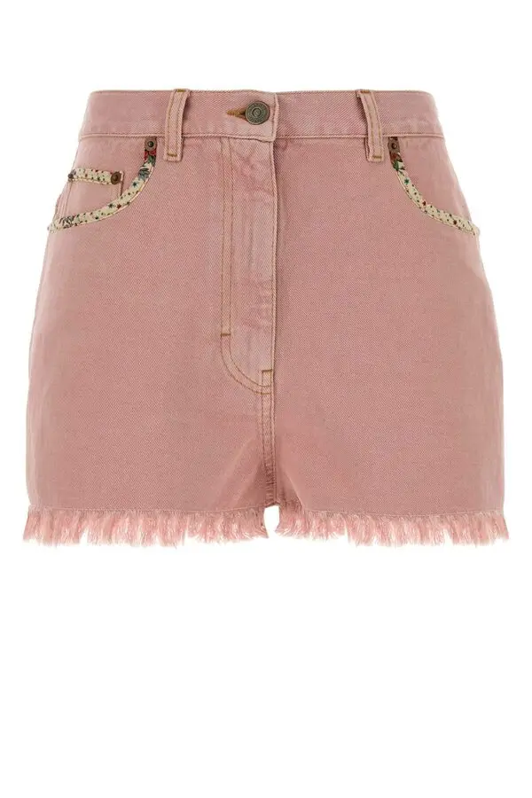 Valentino Garavani Denim Shorts - Pink