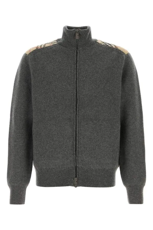 Burberry Dark Grey Wool Blend Cardigan
