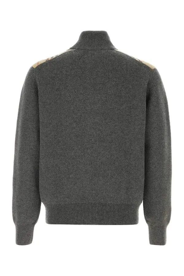 Burberry Dark Grey Wool Blend Cardigan