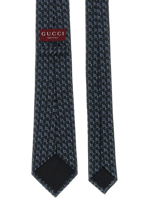 Gucci Silk Jacquard Neck Tie - Blue