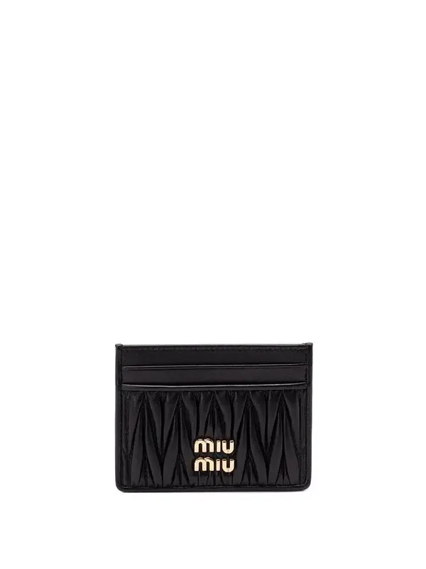 Miu Miu Matelassé Leather Card Holder - Multicolor