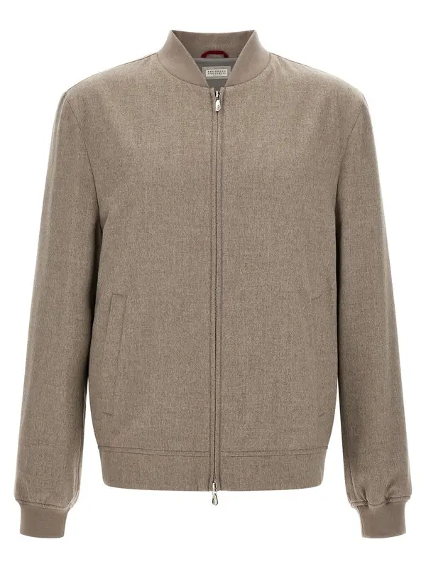 Brunello Cucinelli Cashmere Bomber Jacket - Gray