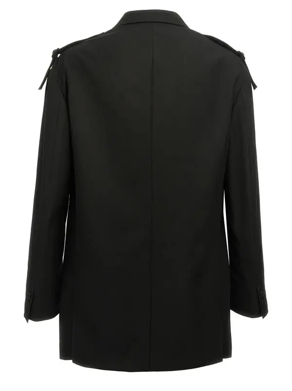 Yohji Yamamoto Single-breasted Blazer With Strap Detail