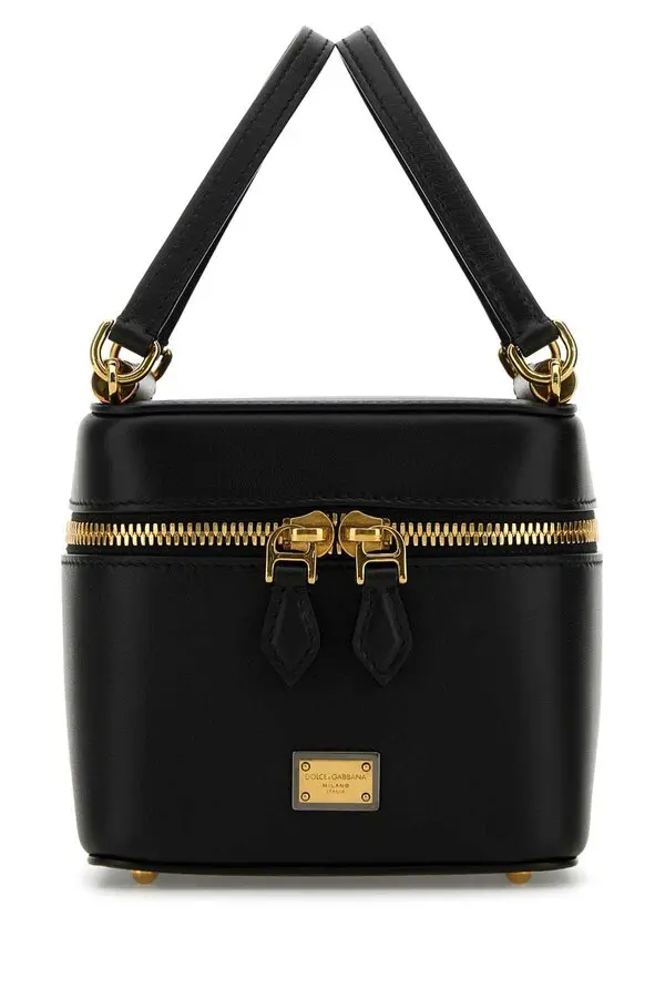 Dolce & Gabbana Leather Sicily Cube Handbag - Black
