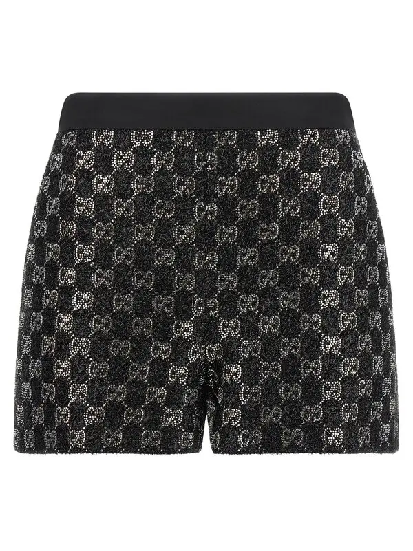 Gucci Gg Lamé Tweed Shorts - Black