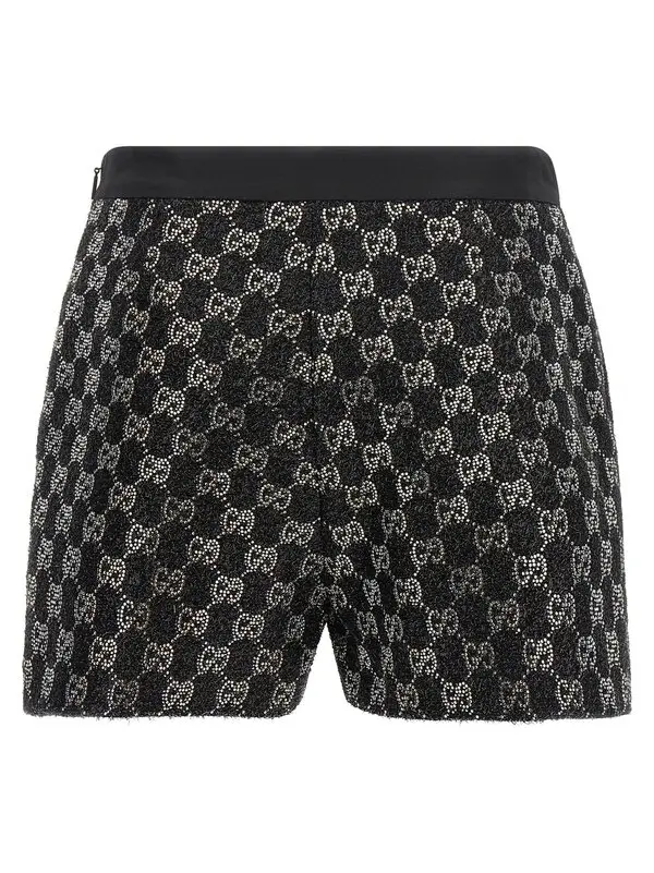 Gucci Gg Lamé Tweed Shorts - Black