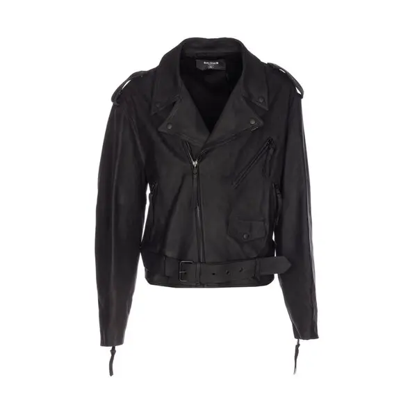 Balmain Cowskin Biker Jacket
