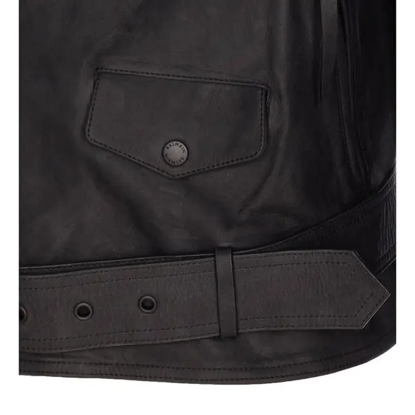 Balmain Cowskin Biker Jacket