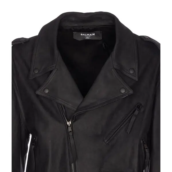 Balmain Cowskin Biker Jacket