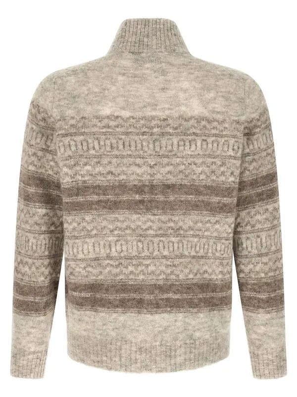 Brunello Cucinelli Nordic Jacquard' Cardigan - Cream