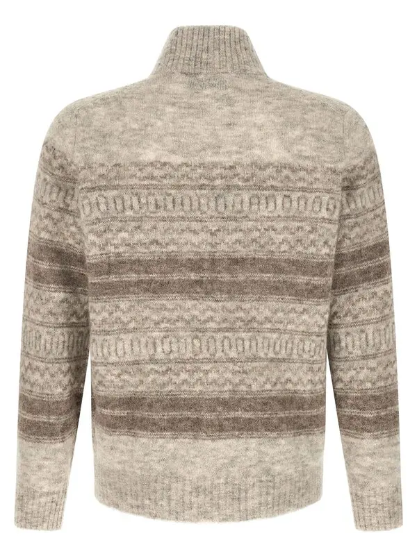 Brunello Cucinelli Jacquard Zip-up Cardigan - Cream