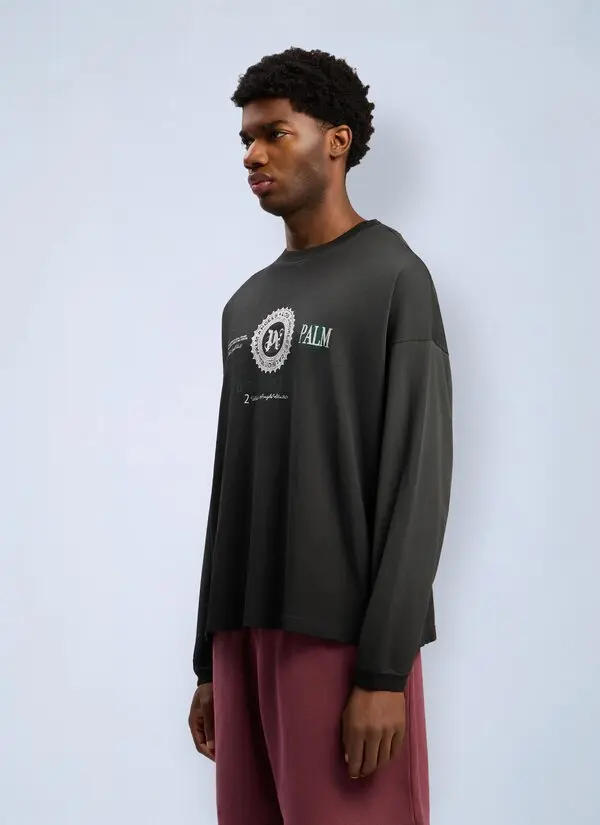 Palm Angels Dollar Graphic Long Sleeve T-shirt