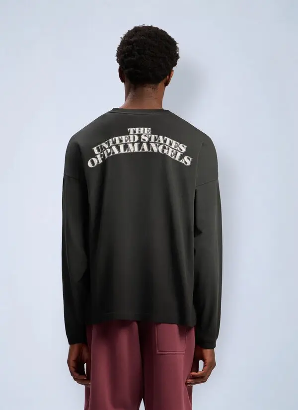 Palm Angels Dollar Graphic Long Sleeve T-shirt