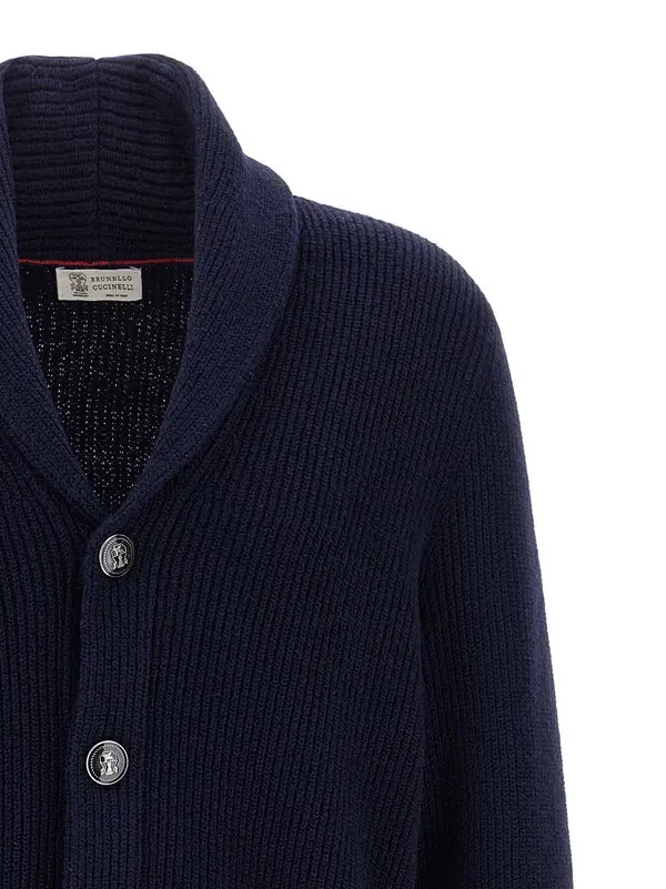 Brunello Cucinelli Cotton Cardigan - Blue