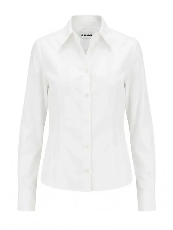 JIL SANDER Cotton Long Sleeve Button Up Shirt