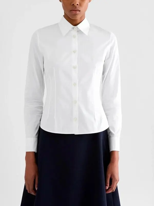 JIL SANDER Cotton Long Sleeve Button Up Shirt - Multicolor