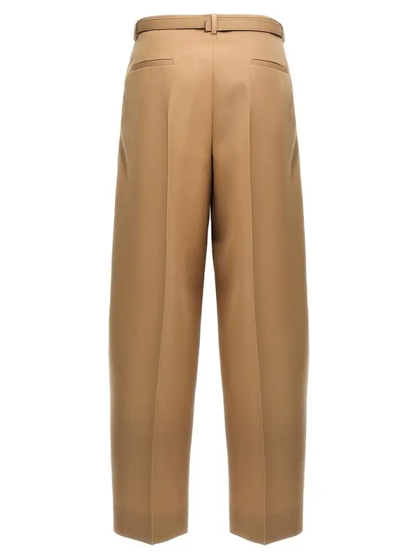 JIL SANDER Gabardine Belt Pants