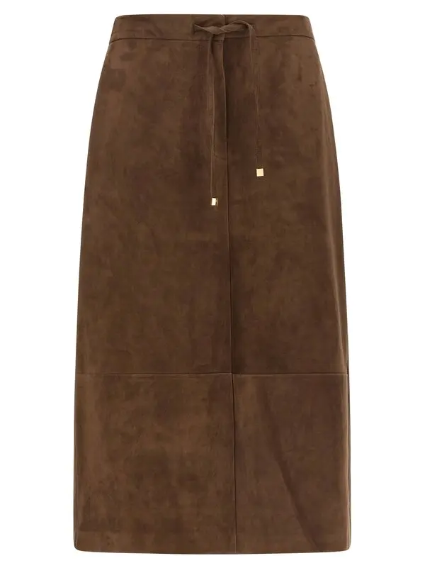 Max Mara Smmgazza Suede Skirt - Gold