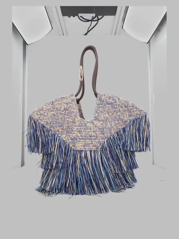 Zimmermann Medium Tote Bag With Fringe - Blue