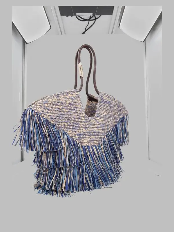 Zimmermann Medium Tote Bag With Fringe - Blue