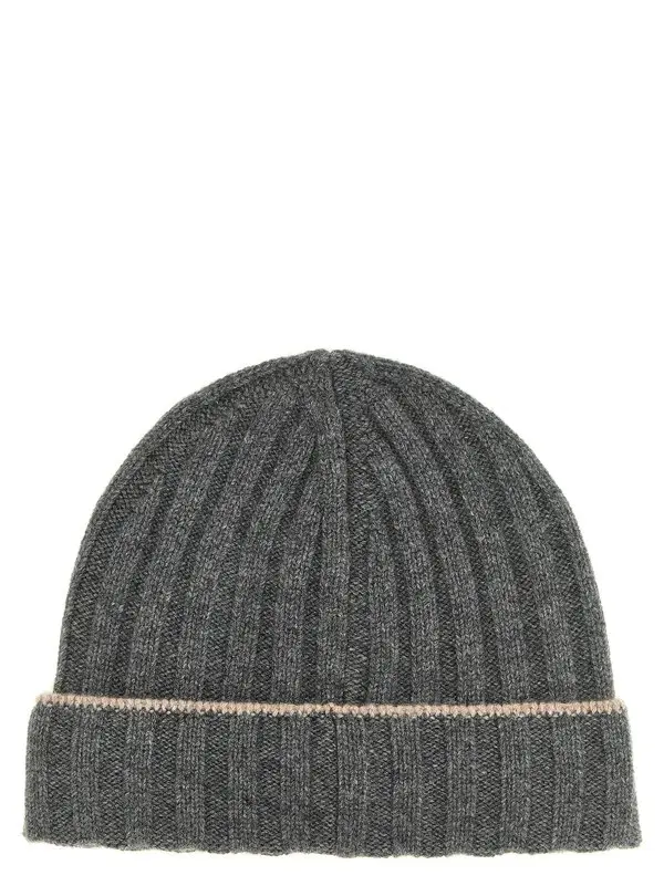Brunello Cucinelli Cashmere Turn-up Beanie - Gray