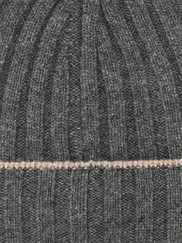 Brunello Cucinelli Cashmere Turn-up Beanie - Gray