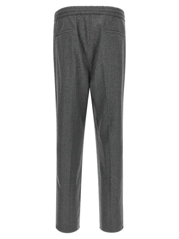 Brunello Cucinelli Wool Flannel Pants - Gray