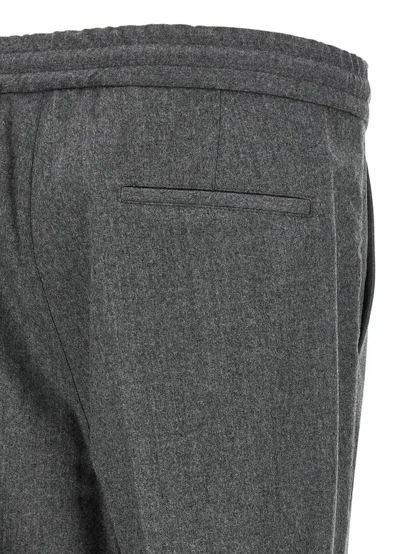 Brunello Cucinelli Wool Flannel Pants - Gray