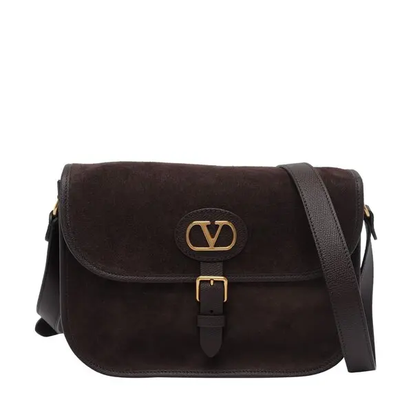 Valentino Garavani Suede Antibes Crossbody Bag - Brown