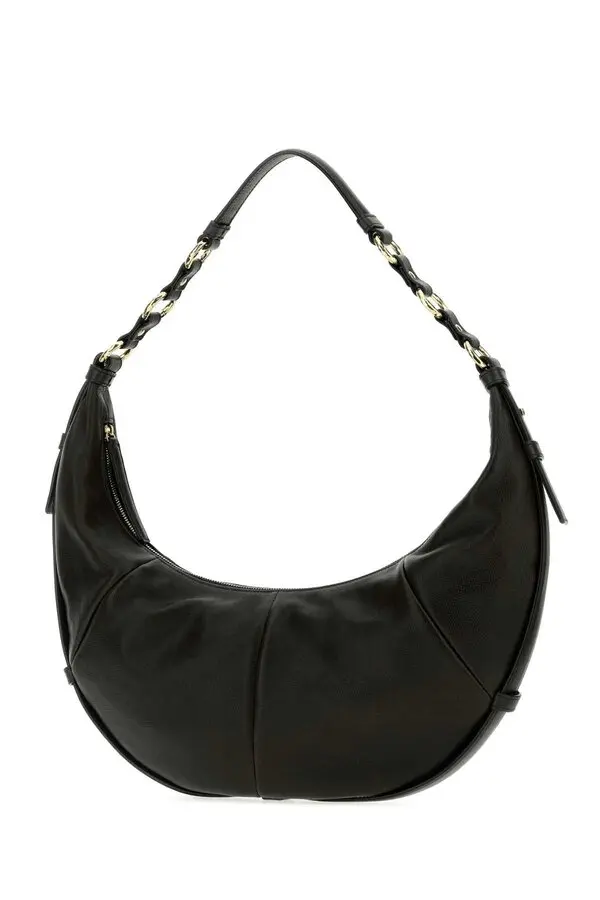 Saint Laurent Leather Saharienne Shopping Bag - Black