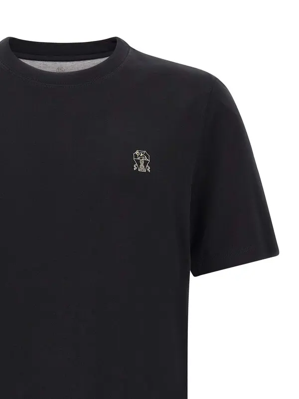 Brunello Cucinelli Logo Embroidery T-shirt