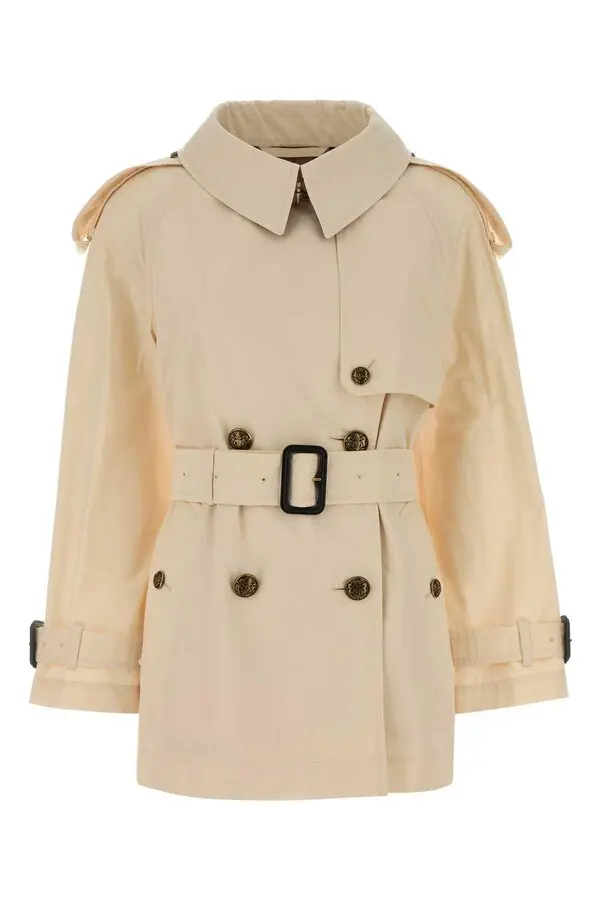 Burberry Ivory Cotton Fitzrovia Trench Coat - White