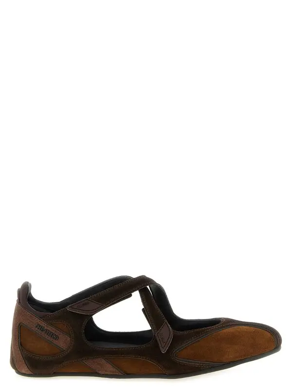 Attico Floor 01 Suede Ballerina Flats - Brown