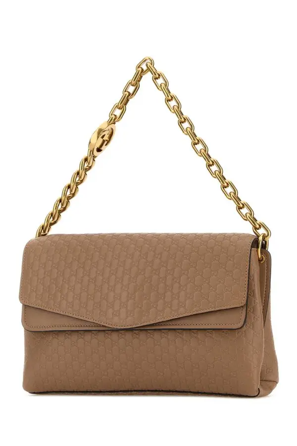 Gucci Biscuit Leather Medium Shoulder Bag - Brown