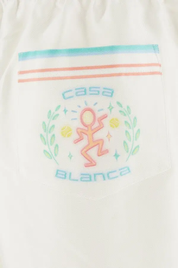 Casablanca Silk Twill Shorts - Multicolor