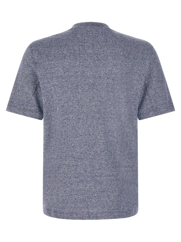 Brunello Cucinelli Mélange Linen Blend T-shirt - Blue