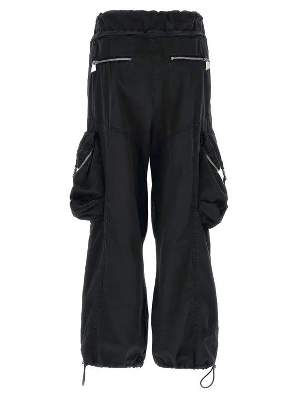 Attico Cotton Canvas Parachute Cargo Pants - Black